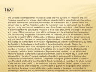 The twelfth amendment to the united states constitution | PPTX