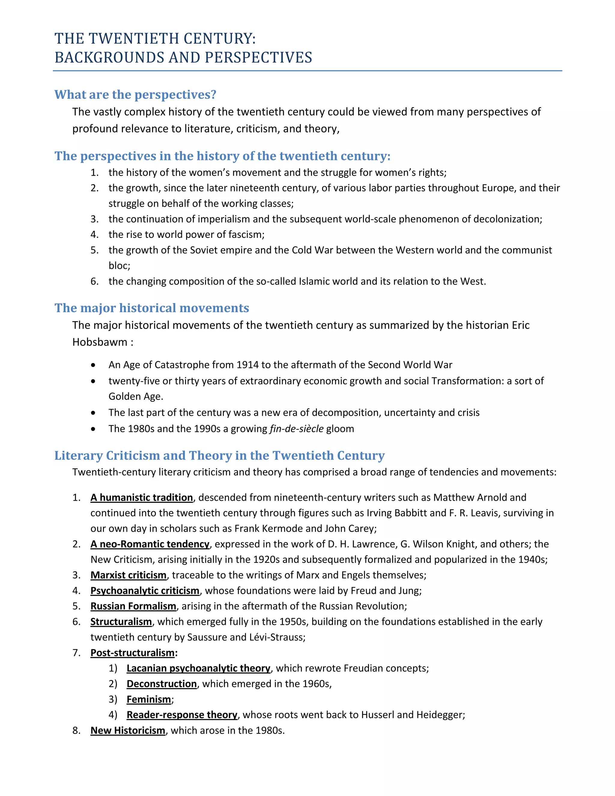 The twentieth century | PDF