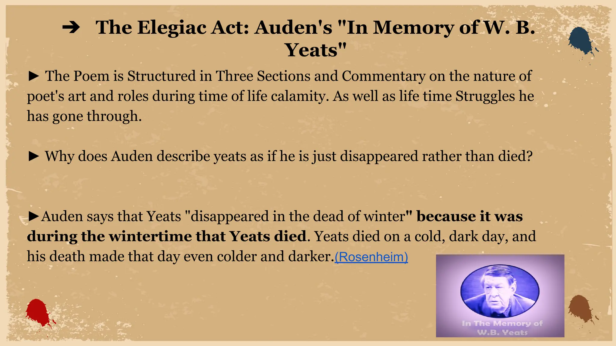 In Memory of w.b. yeats and The Tradition of Elegy | PDF