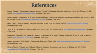 In Memory of w.b. yeats and The Tradition of Elegy | PDF