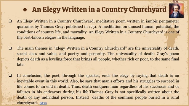 In Memory of w.b. yeats and The Tradition of Elegy | PPT