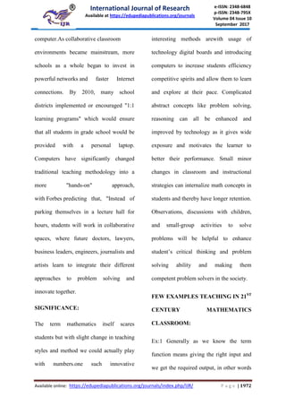 The twenty first century mathematics. | PDF