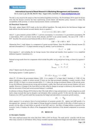 The Twin Deficits Hypothesis: Evidence from Kenya | PDF | Business ...