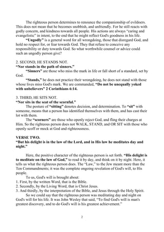 The Two Chooses Psalm 1:1-3. | PDF