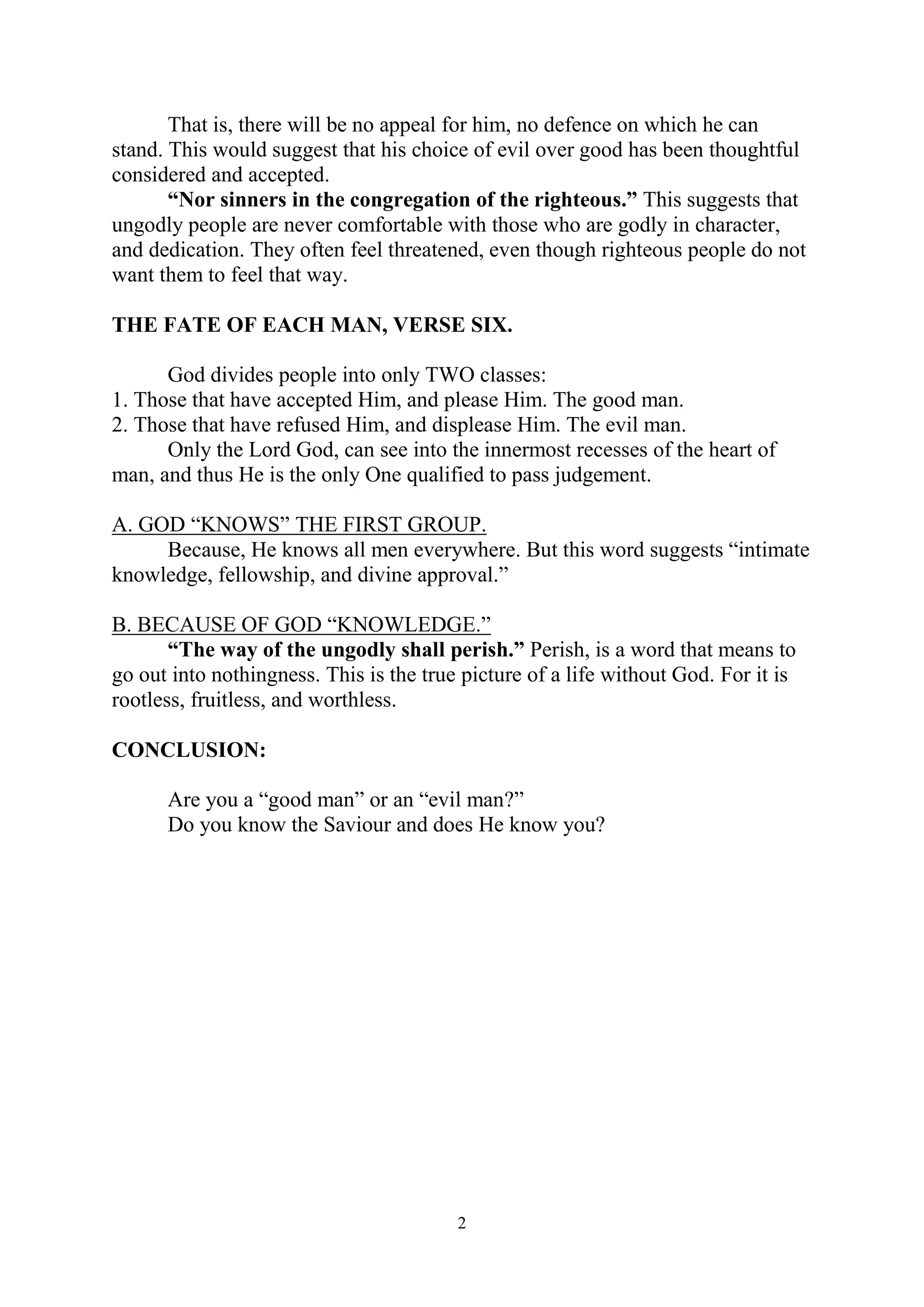 The Two Chooses Psalm 1:4-6. | DOCX