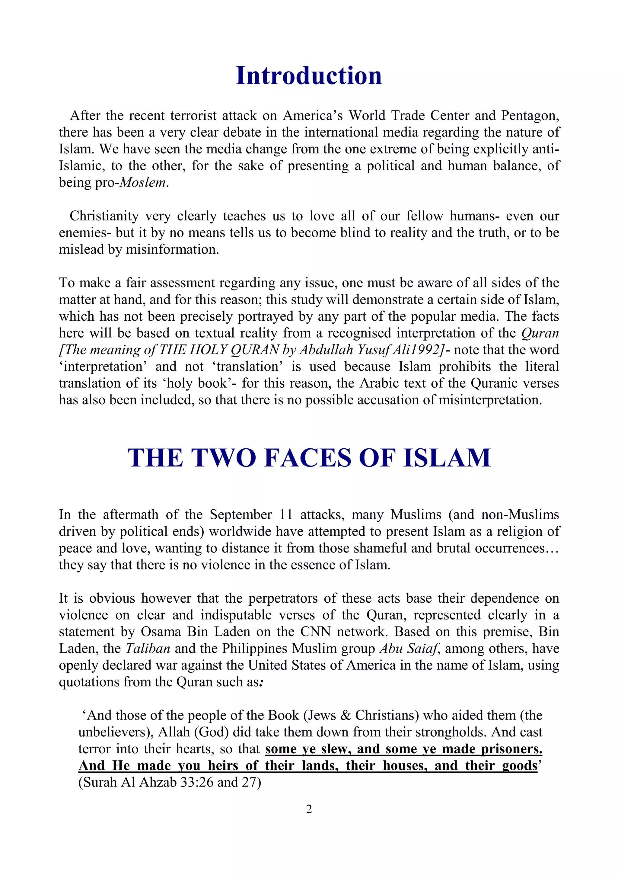 The two faces of Islam by father Zakaria - Comparative religion | PDF