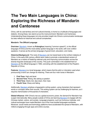 The Two Main Languages in China_ Exploring the Richness of Mandarin and ...