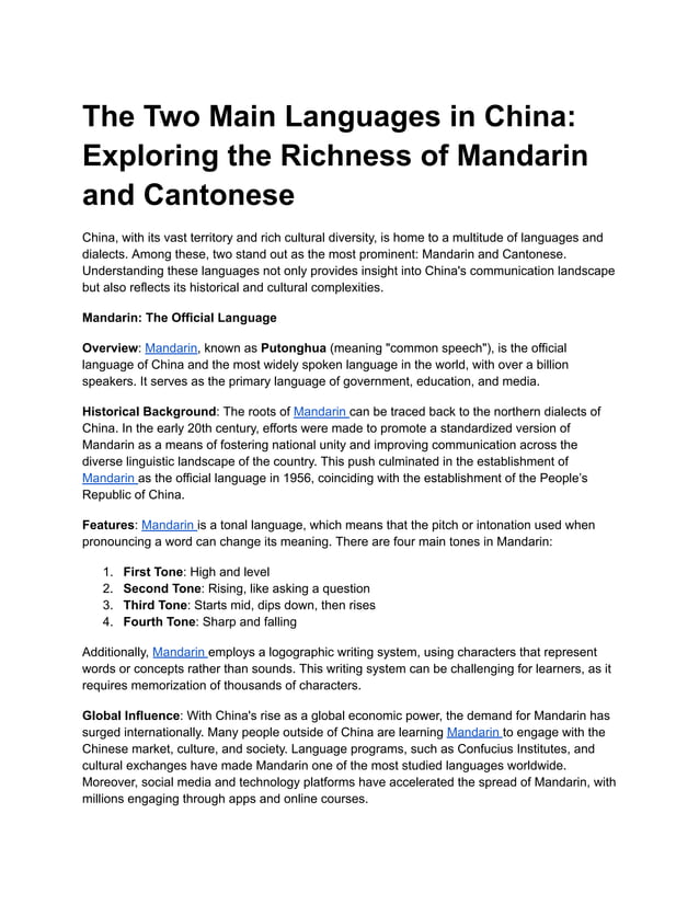 The Two Main Languages in China_ Exploring the Richness of Mandarin and ...