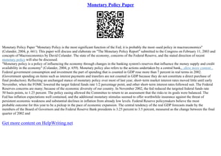 The Two Types Of Monetary Policies | PPT