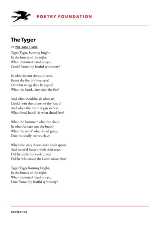 the tyger.pdf | Poetry | Books and Literature