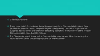 Tipo de incisiones abdominales. Cirugía. | PDF