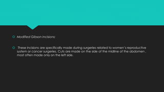 Tipo de incisiones abdominales. Cirugía. | PDF