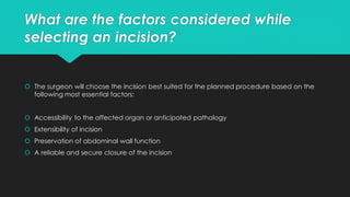 Tipo de incisiones abdominales. Cirugía. | PDF