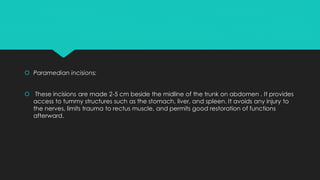 Tipo de incisiones abdominales. Cirugía. | PDF