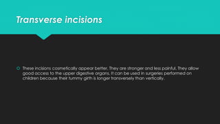 Tipo de incisiones abdominales. Cirugía. | PDF