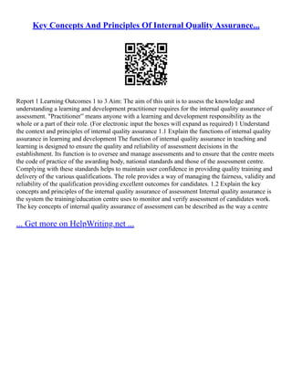 The Types Of Feedback Support And Advice That Internal... | PDF
