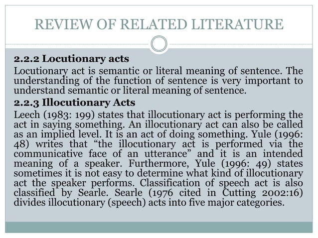 The types of illocutionary and perlocutionary acts as | PPTX | Politics