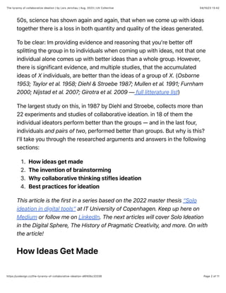 The tyranny of collaborative ideation | by Lars Jerichau | Aug, 2023 | UX Collective.pdf