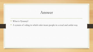 The tyrants (ca700 500 b | PPT