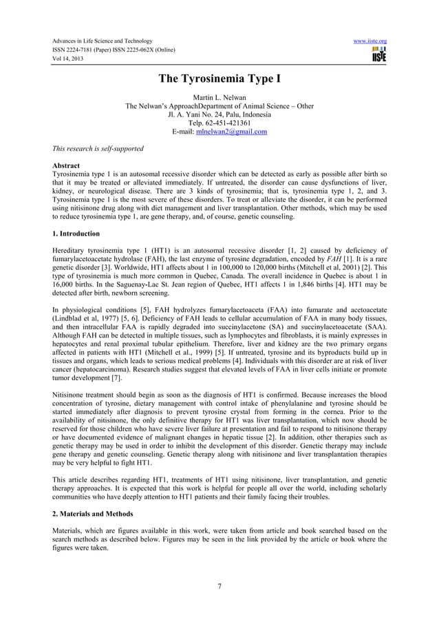 The tyrosinemia type i | PDF | Thyroid Disorders | Endocrine and ...