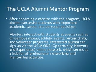 The UCLA Alumni Mentor Program | PPT
