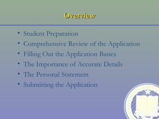 UC Transfer Application & Personal Statement | PPT