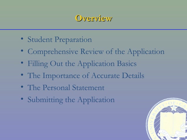 UC Transfer Application & Personal Statement | PPT