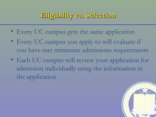 UC Transfer Application & Personal Statement | PPT