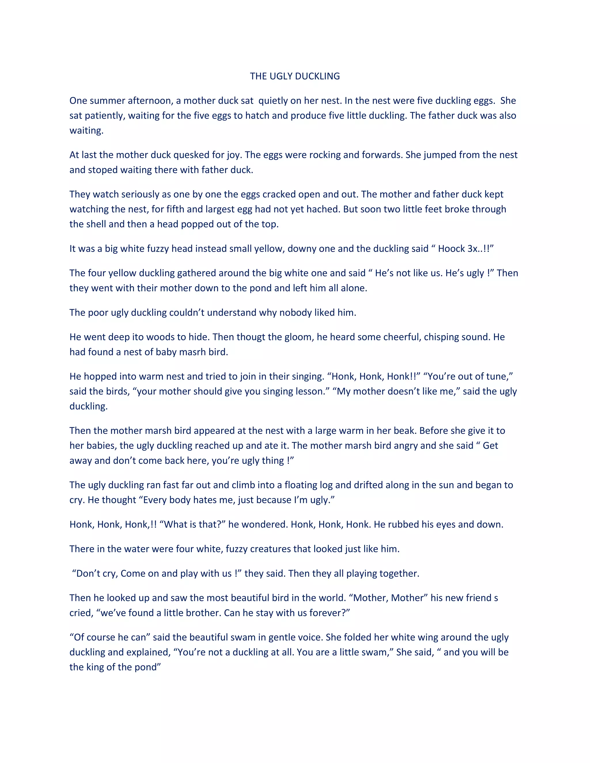The ugly duckling | DOCX