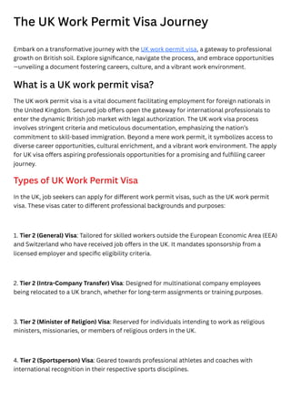 The UK Work Permit Visa Journey: How to apply for UK Work Permit Visa | PDF