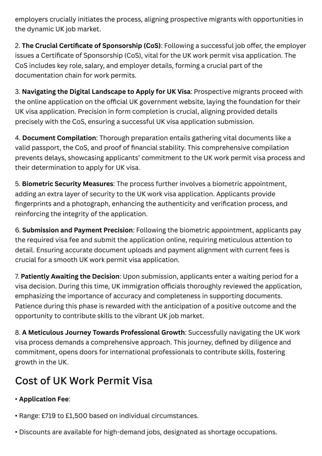The UK Work Permit Visa Journey: How to apply for UK Work Permit Visa | PDF