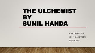 THE ULCHEMIST.pptx | Fiction | Books and Literature