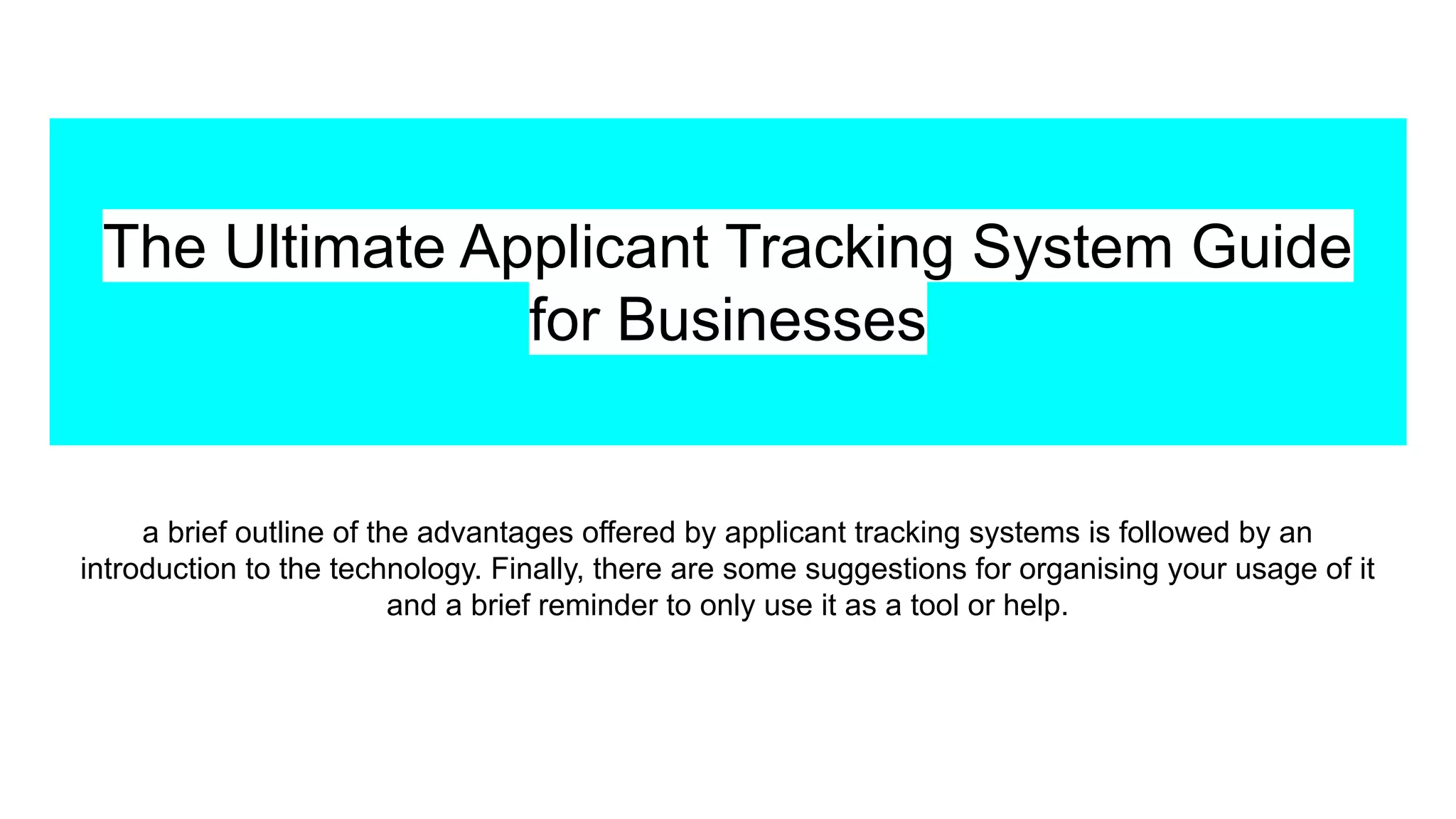 The Ultimate Applicant Tracking System Guide for Businesses.pdf ...