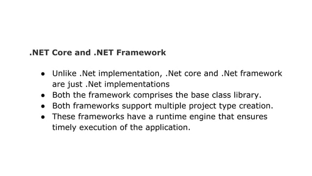 The Ultimate Cheat Sheet On Net Core Net Framework And Net Standard Ppt