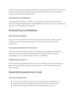 The Ultimate Checklist for Hiring Top-Tier Magento Developers | PDF