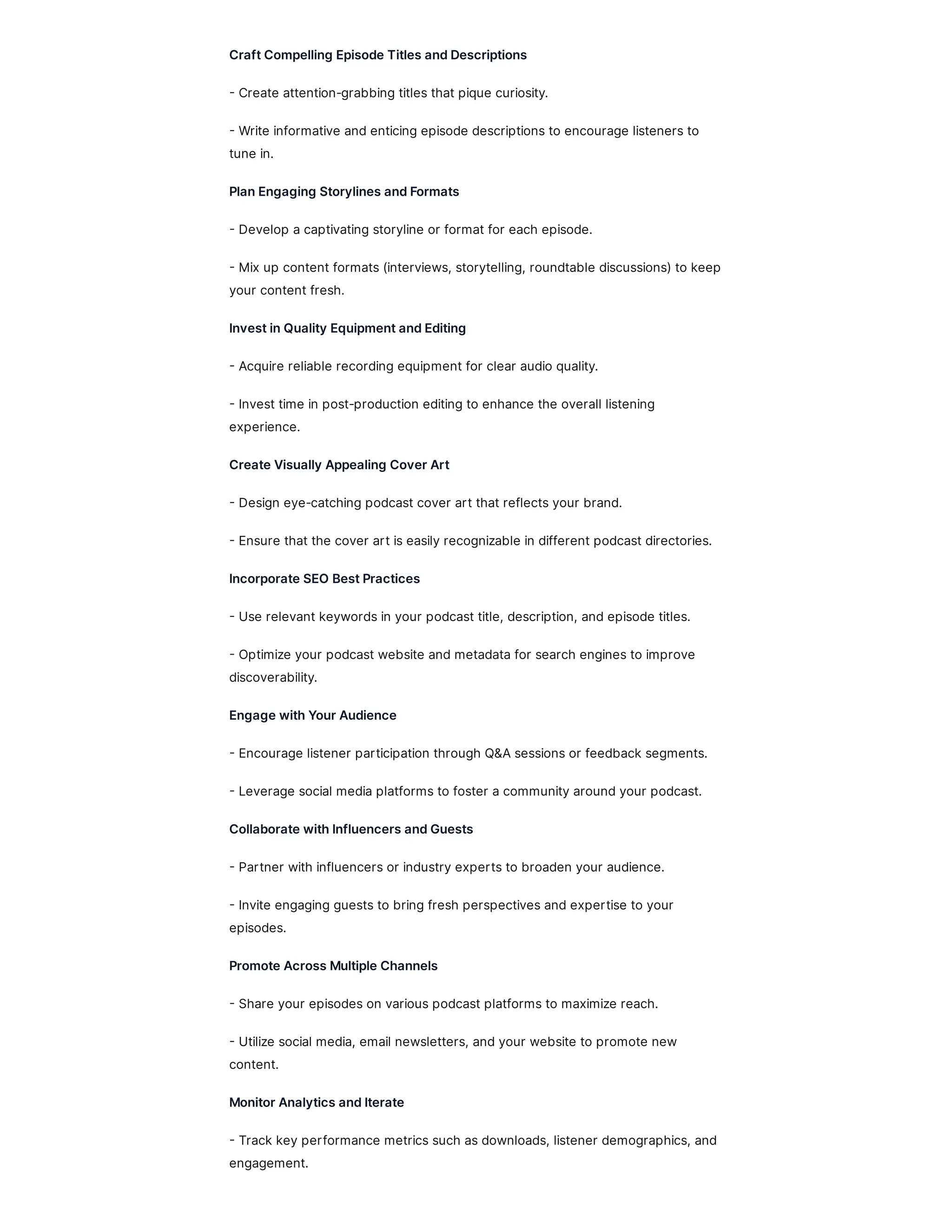 The Ultimate Checklist for Planning Engaging Podcast Content | PDF