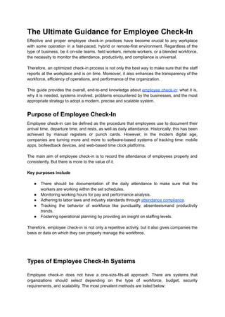 The Ultimate Guidance for Employee Check-In — Cloud-Based App | PDF