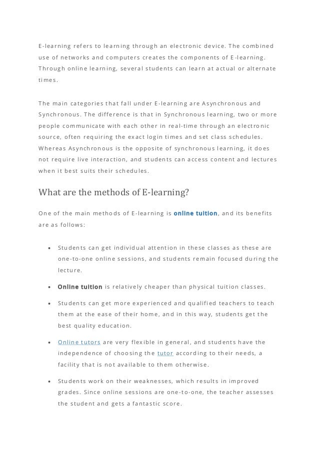 The ultimate guide of e learning, methods, advantages, and why you need ...