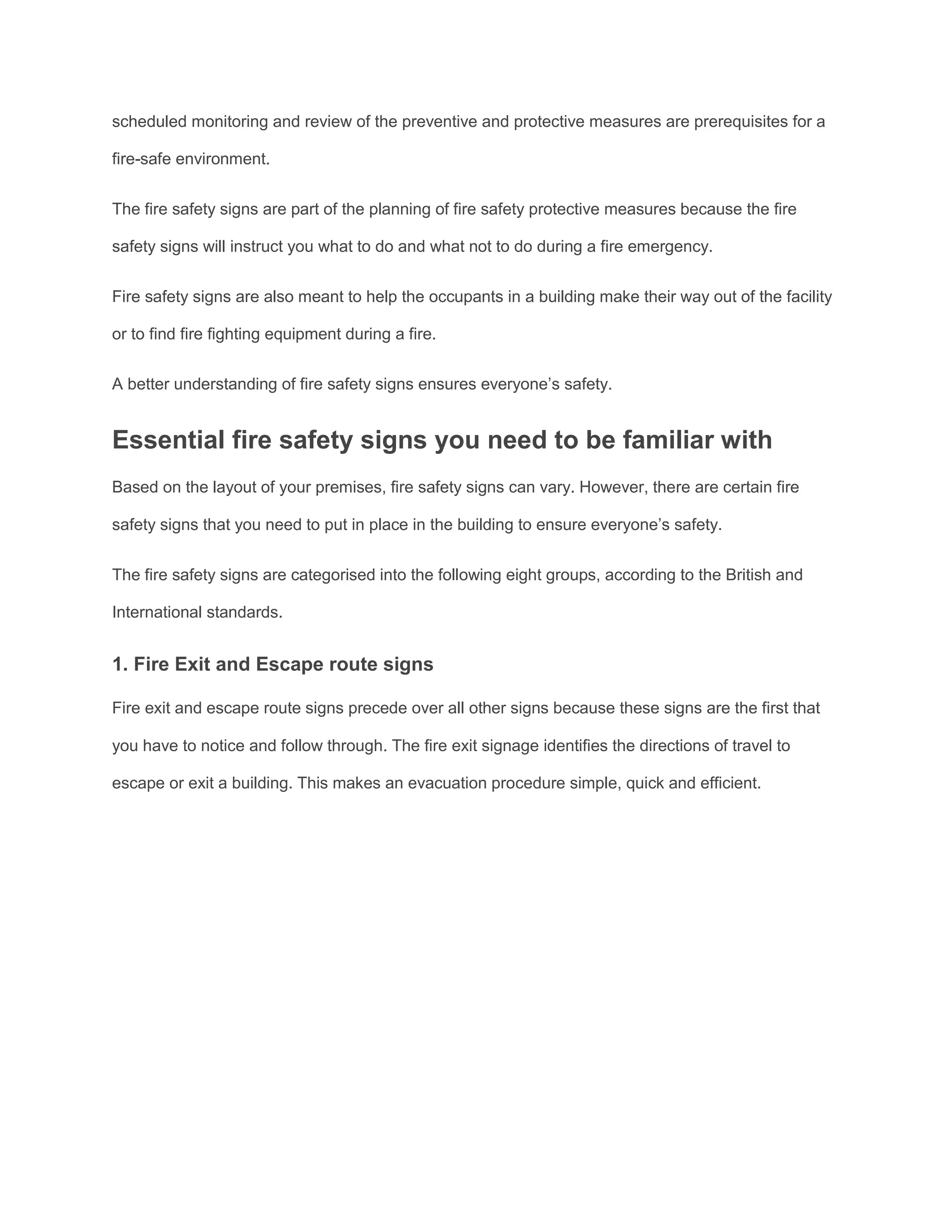 The ultimate guide on fire safety signs | PDF