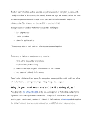 The ultimate guide on fire safety signs | PDF