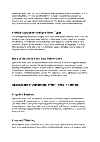 The Ultimate Guide to Agricultural Water Tanks.docx | Free Download