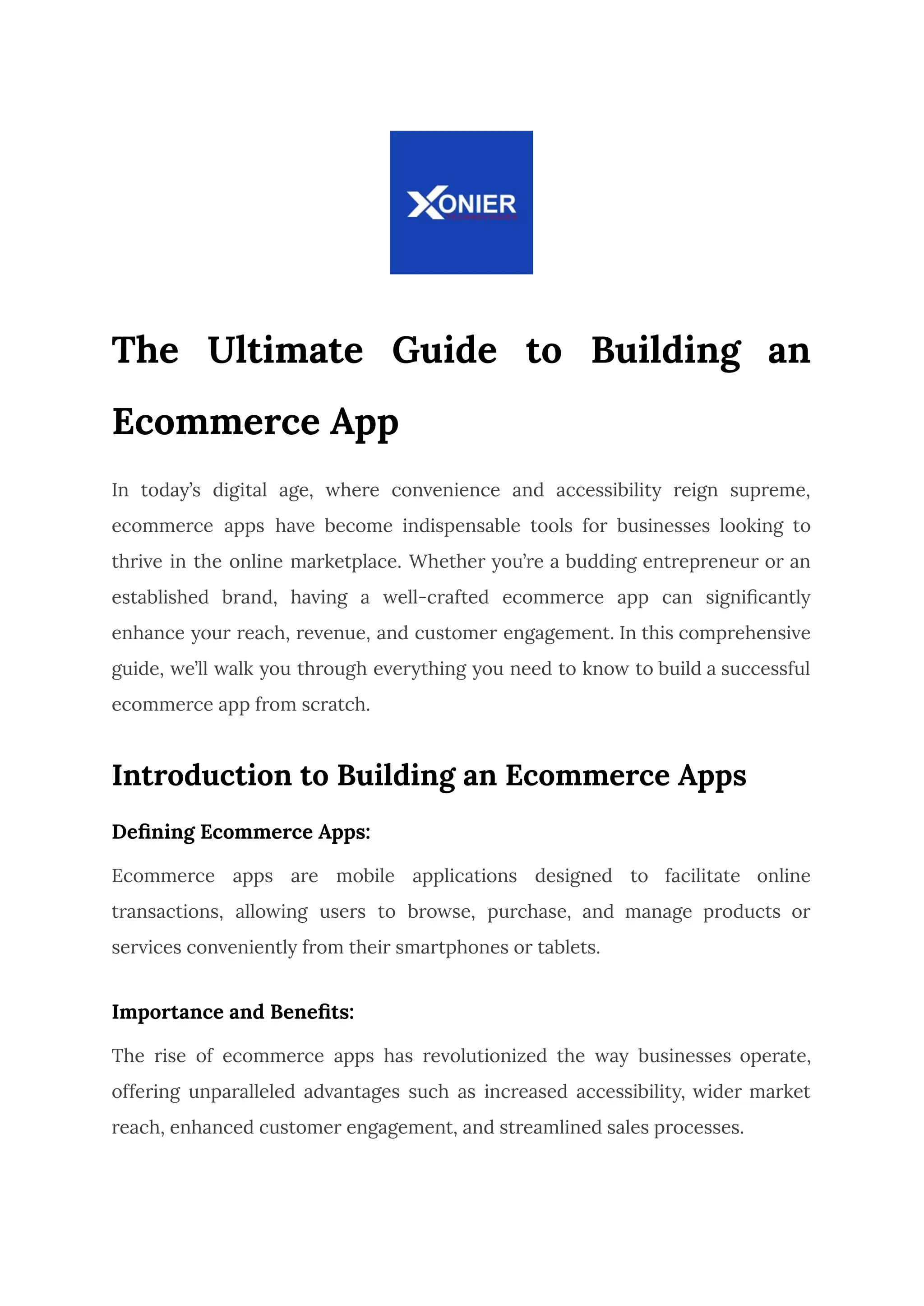 The Ultimate Guide to Building an Ecommerce App | PDF | Web Development ...