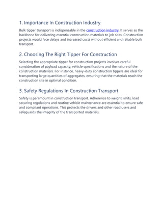 The Ultimate Guide To Bulk Tipper Transport - Everything You Need To ...