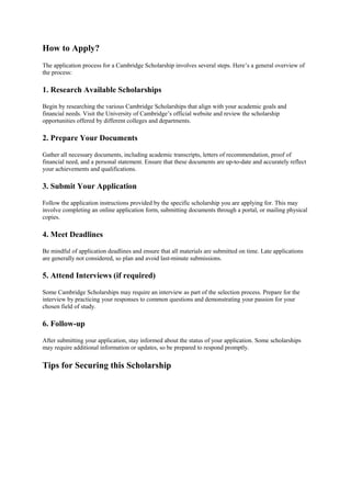 The Ultimate Guide to Cambridge Scholarships: Unlocking Prestigious ...