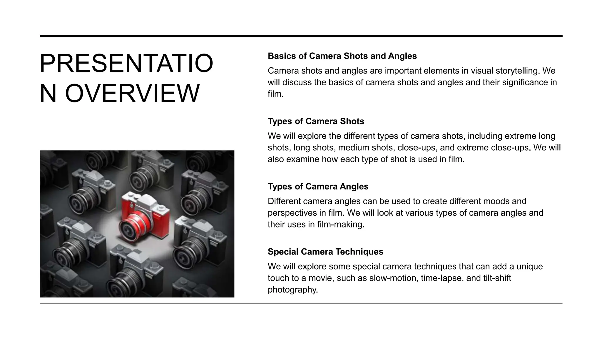 The Ultimate Guide to Camera Shots, Photography! | PPTX | Cameras and ...