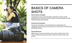 The Ultimate Guide to Camera Shots, Photography! | PPTX | Cameras and ...