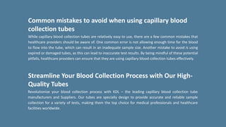 Capillary Blood Collection Tubes: The Complete Guidebook | PPTX