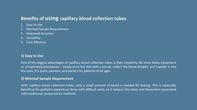 Capillary Blood Collection Tubes: The Complete Guidebook | PPTX