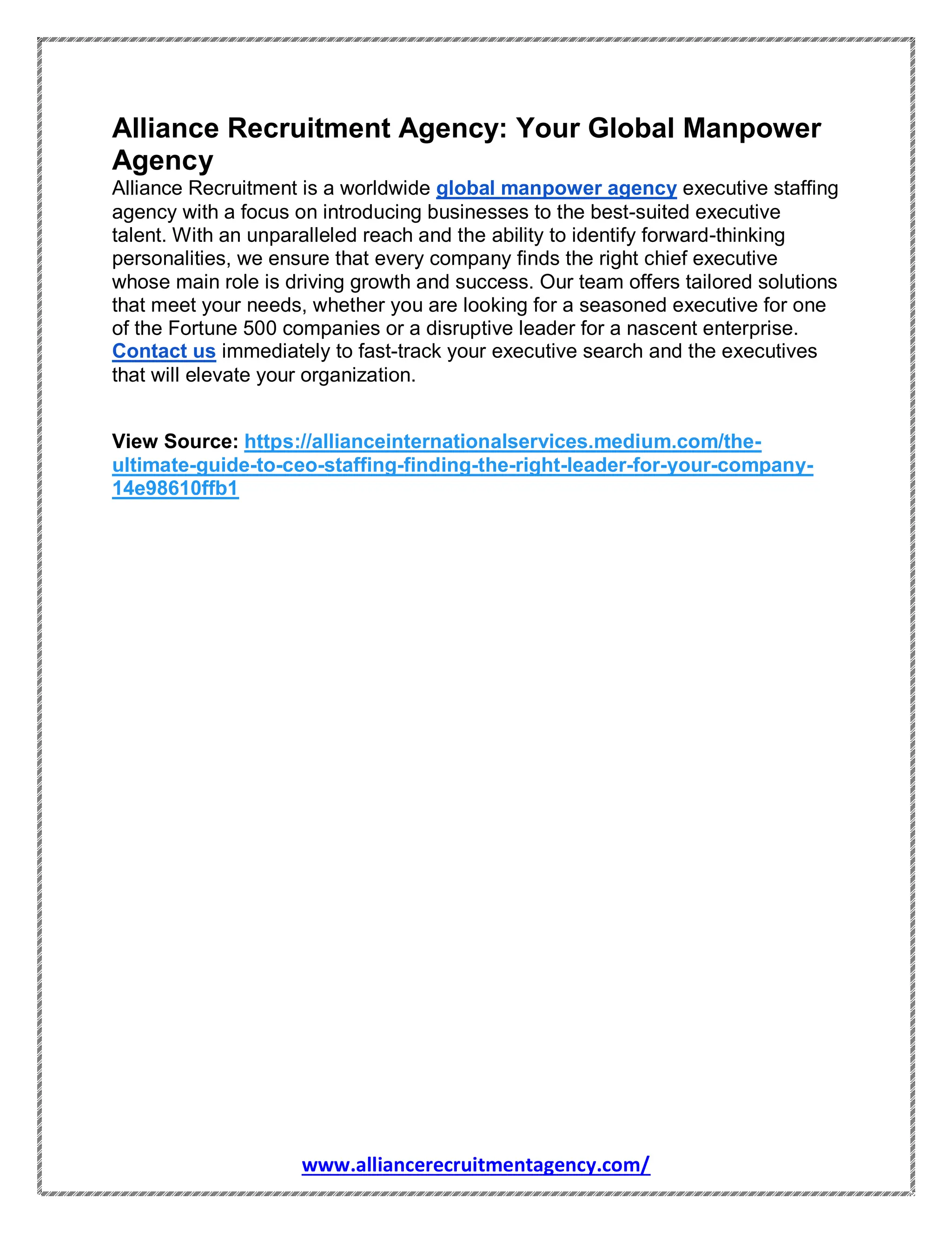The Ultimate Guide to CEO Staffing Finding the Right Leader for Your ...