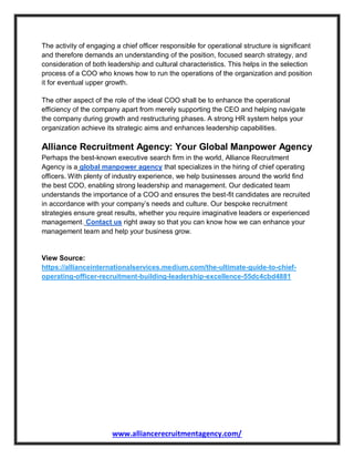 The Ultimate Guide to Chief Operating Officer Recruitment Building ...
